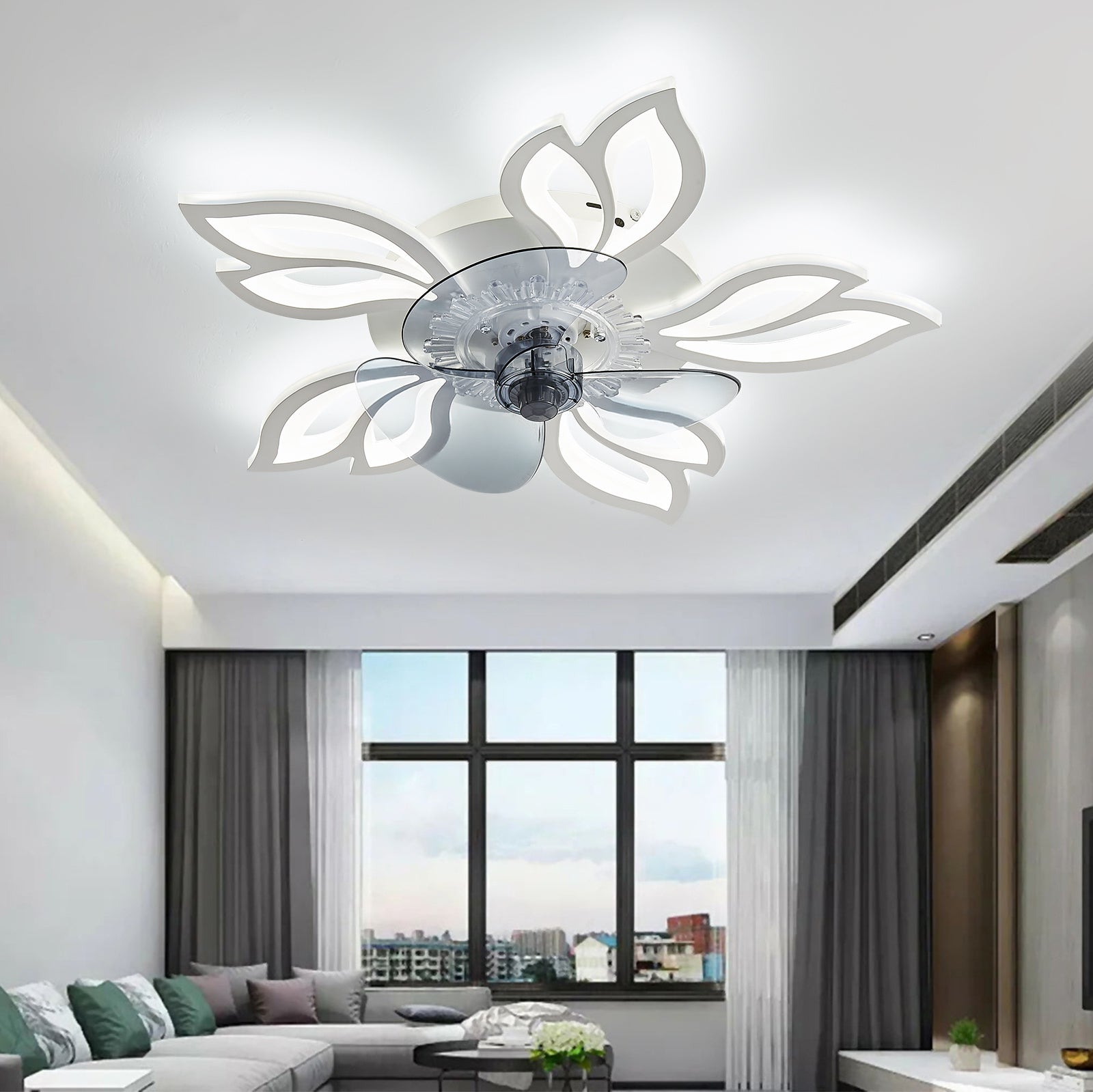 White flower ceiling fan store