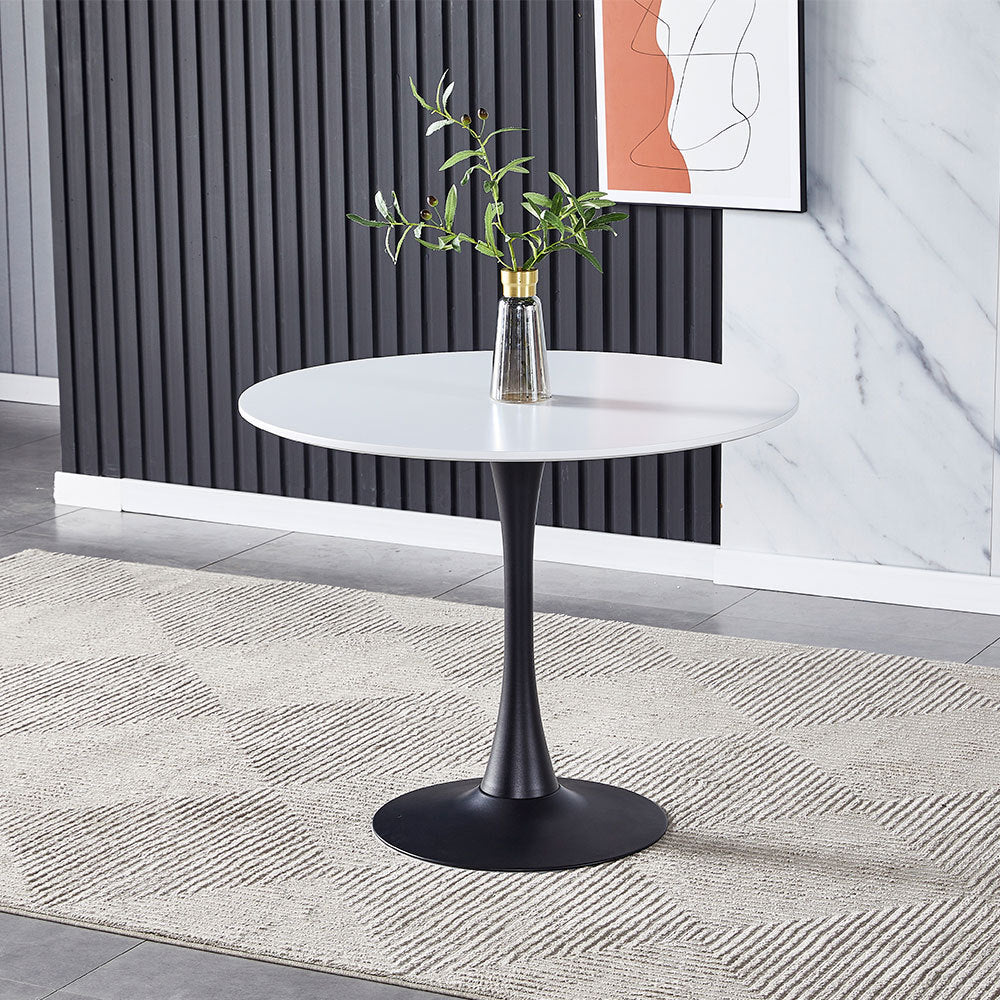 Modern Round Minimalist Dining Table Black and White – Bathroom Deco