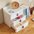 28cm H White Desktop Plastic Three Tier Drawer Organizer – Bathroom Deco