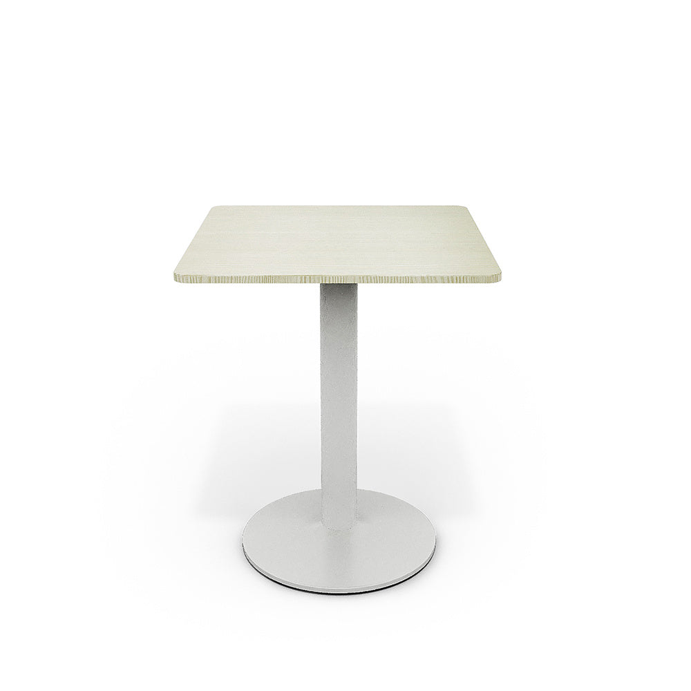 White Square Cafe Table with Metal Base – Bathroom Deco