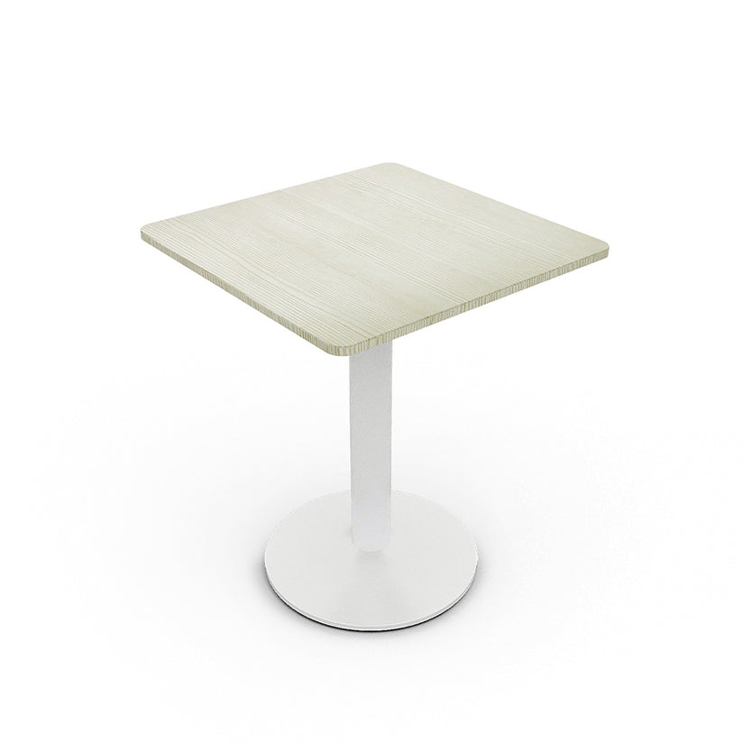 White Square Cafe Table with Metal Base – Bathroom Deco