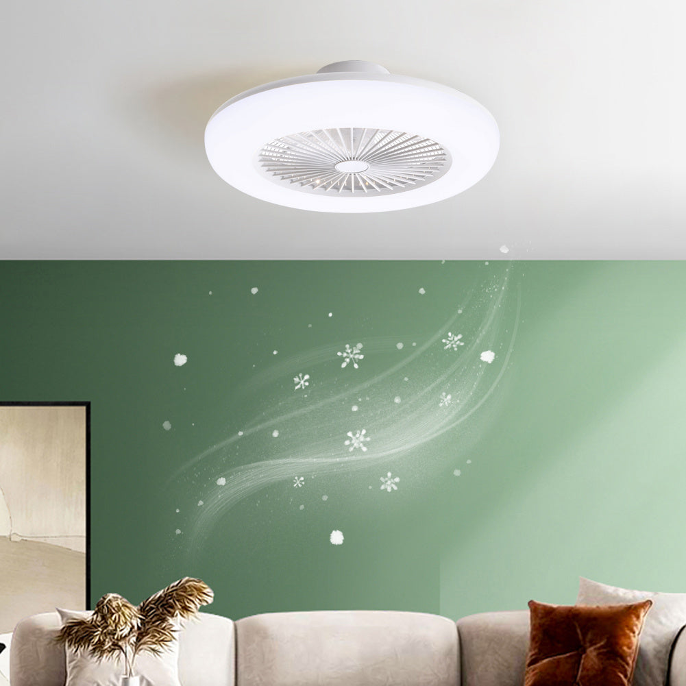 5 Blades LED Light Ceiling Fan Adjustable 3 Speed Dimmable APP Remote ...