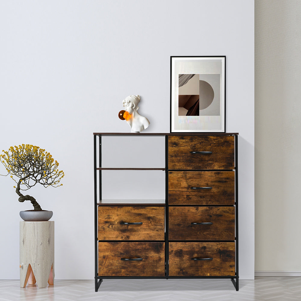 Medieval Style Wooden Storage Cabinet with Six Drawers – Bathroom Deco