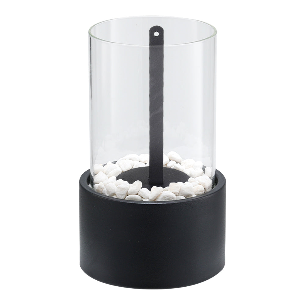 Round Bio Ethanol Tabletop Fireplace with Flame Guard – Bathroom Deco