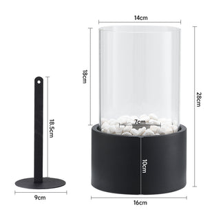 Round Bio Ethanol Tabletop Fireplace with Flame Guard – Bathroom Deco