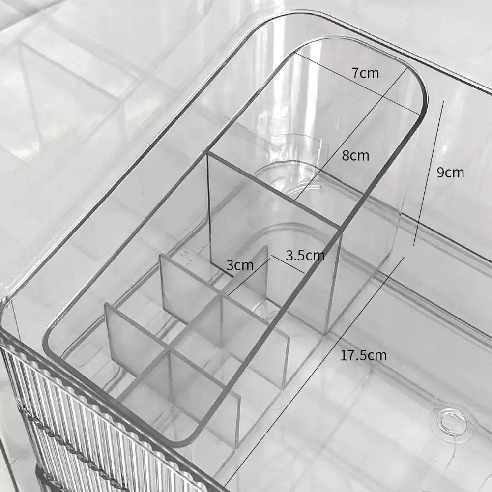 3-Tier Transparent Cosmetics Storage Organizer – Bathroom Deco