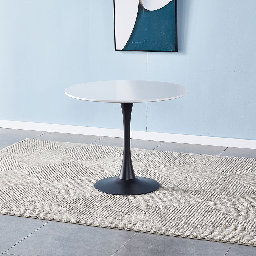 Modern Round Minimalist Dining Table Black and White – Bathroom Deco