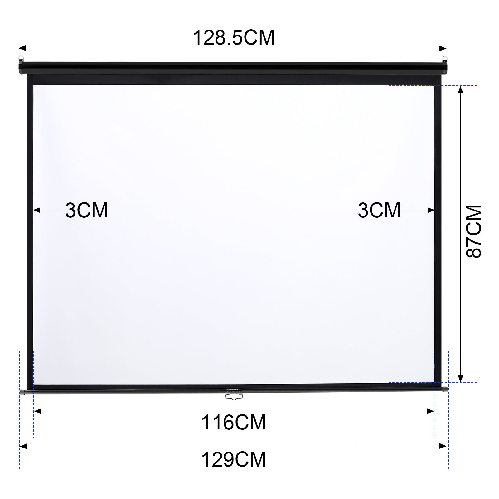 60 Inch HD Manual Pull Down Projector Screen – Bathroom Deco