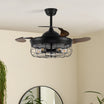 Black Cage Style Ceiling Fan with Lights – Bathroom Deco