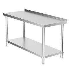 2 Tier Commercial Work Stainless Steel Table Frame with Lower Shelf ...