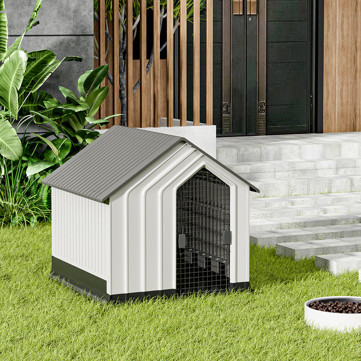 Grey Small Waterproof Plastic Dog House Pet Kennel – Bathroom Deco