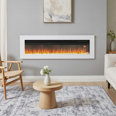 40 Inch Wall Mounted/Freestanding Electric Fireplace with Adjustable F ...