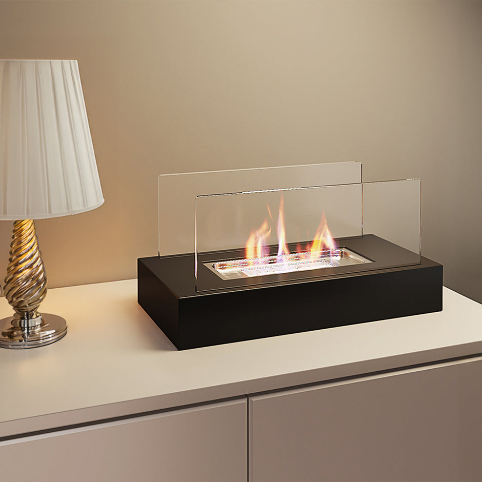 Flame Guard Large Base Square Bio-Ethanol Tabletop Fireplace – Bathroom ...