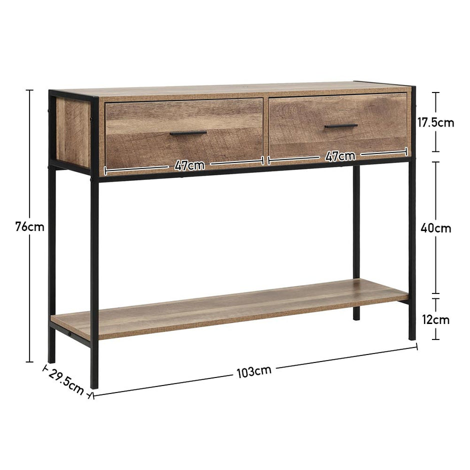 Slim Hallway Console Table with 2 Drawers and Lower Shelf – Bathroom Deco