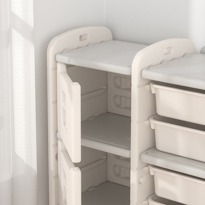 Gray Cute Toys Small Storage Rack for Kids Floor Standing Bus ...
