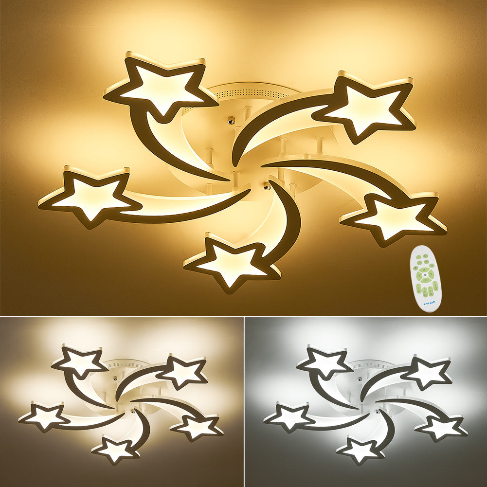 Modern Star LED Chandelier Ceiling Light 5 Head Dimmable – Bathroom Deco