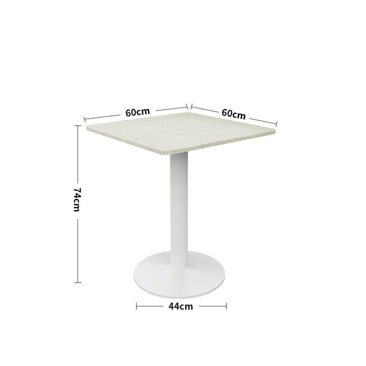 White Square Cafe Table with Metal Base – Bathroom Deco