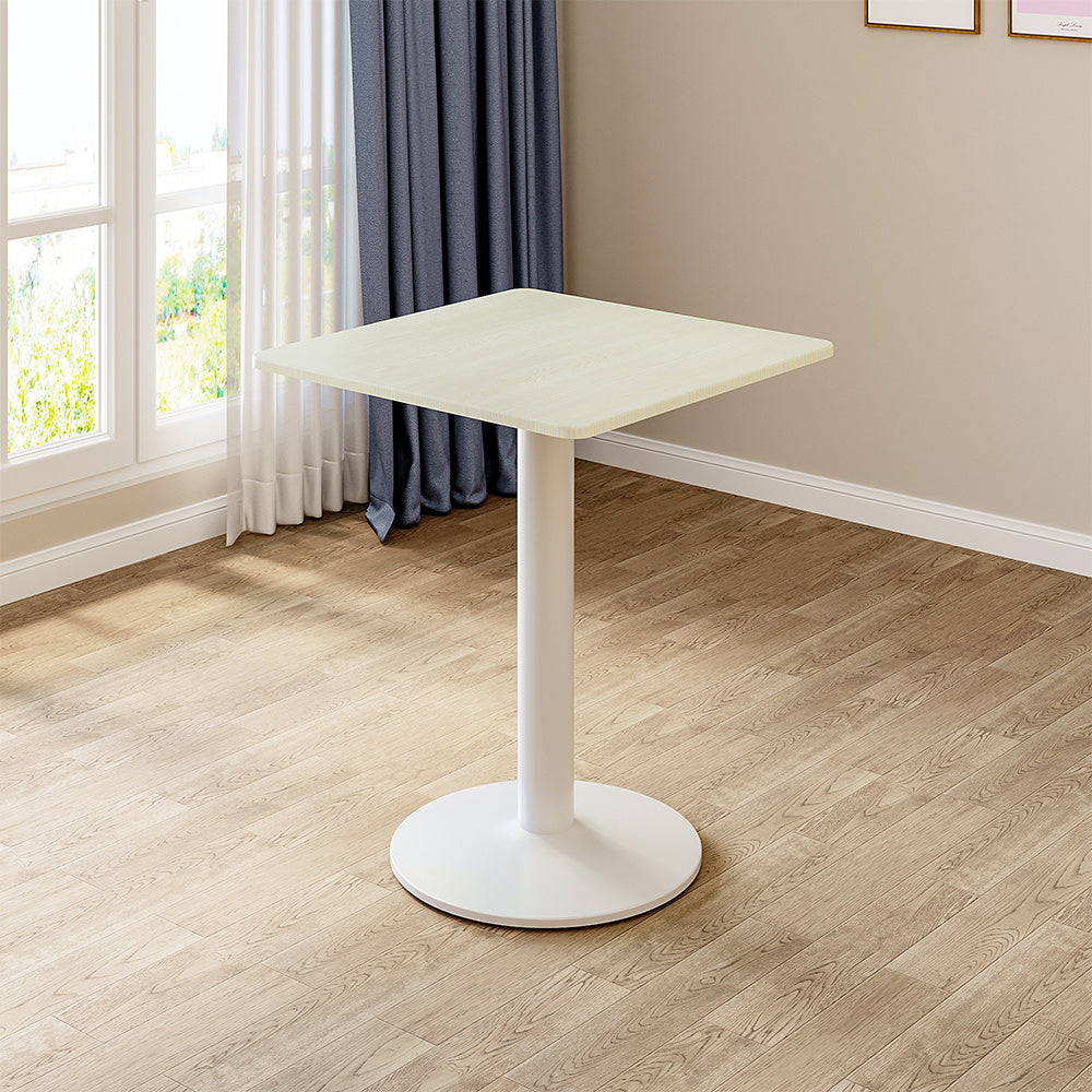 White Square Cafe Table with Metal Base – Bathroom Deco