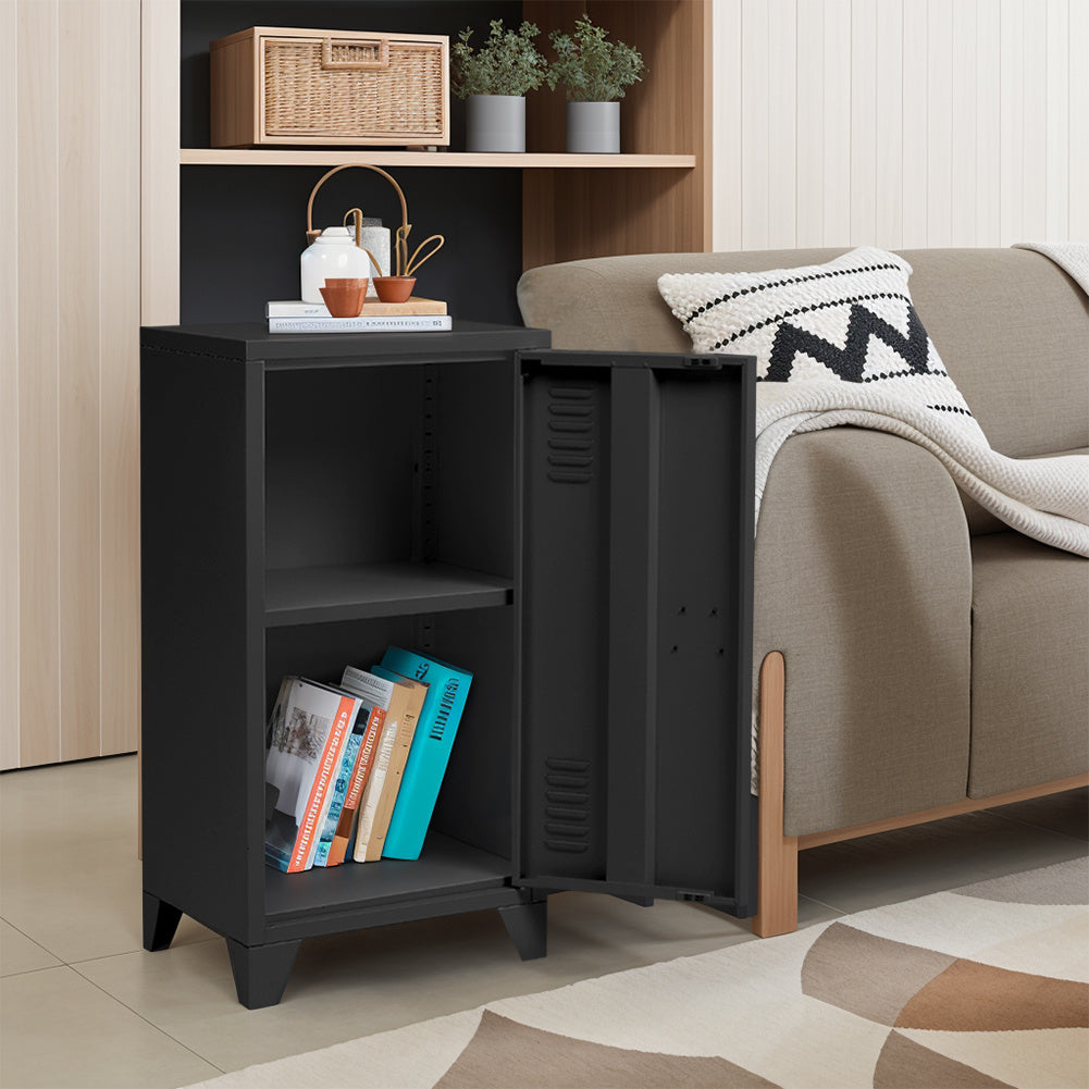 FreeStanding Metal Filing Cabinet Unit with 1 Door and 2 Tier Cabinet ...