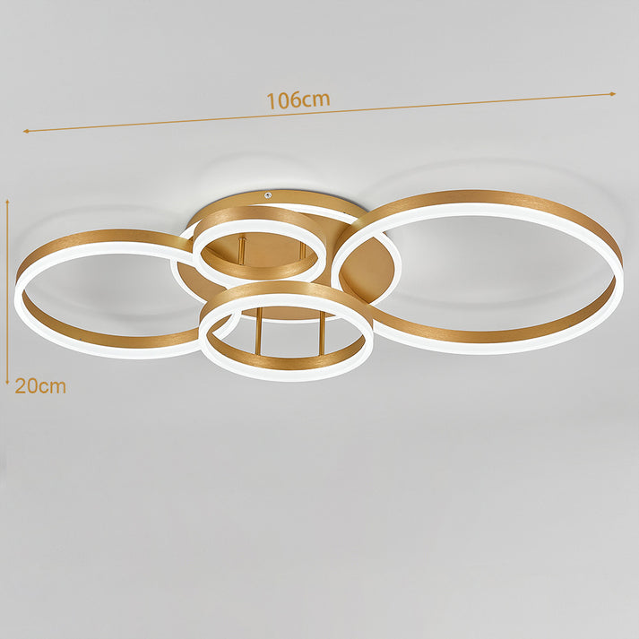 Modern Round LED Chandelier Ceiling Light 5 Circle Cool White ...