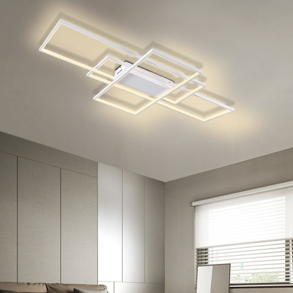 110CM Modern Rectangle LED Chandelier Ceiling Light – Bathroom Deco