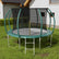 Dark Green 12FT Outdoor Enclosure Trampoline with Ladder – Bathroom Deco