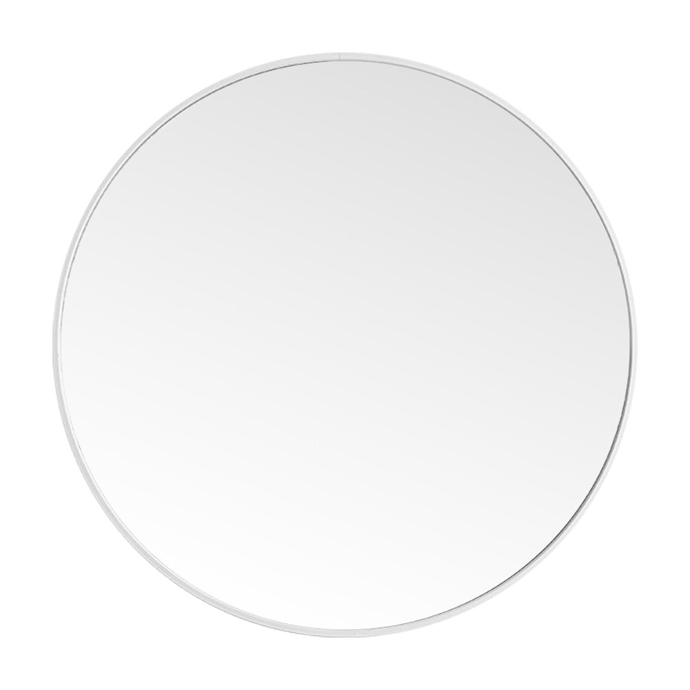 50cm Nordic White Framed Bathroom Mirror Round Wall Mounted Mirror ...